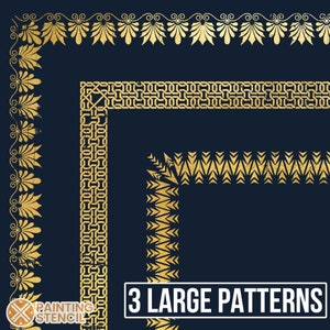 Greek Border Stencil for Walls & Furniture, Border Stencil Set With ...