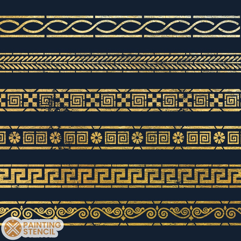 A4 Border Stencil Set Border Stencils for Wood Greek Border - Etsy