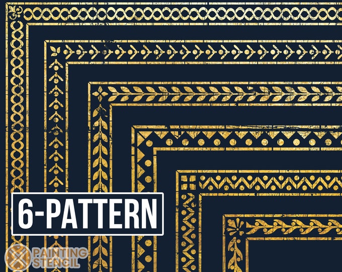 Border Stencil Set With Corners, Corner and Border Stencils, Victorian ...