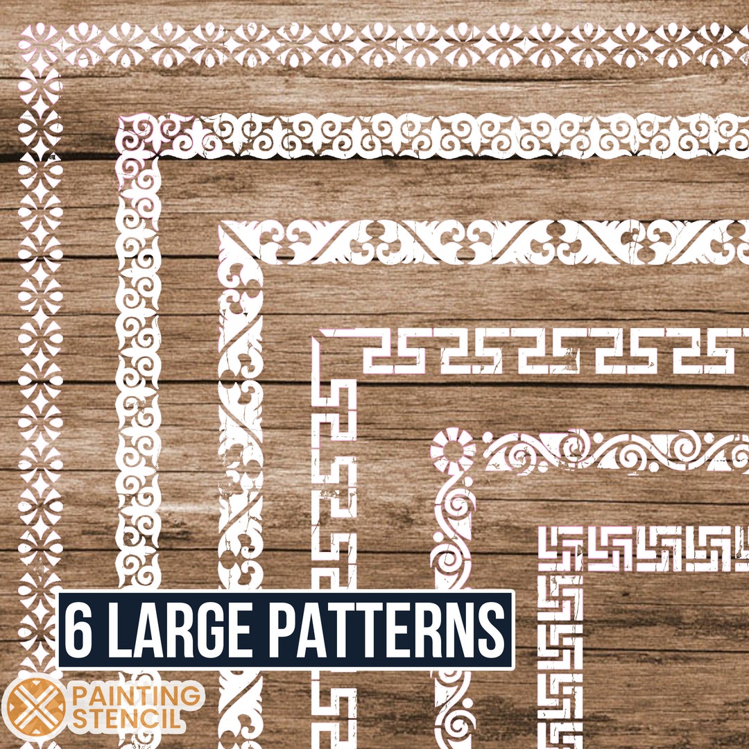 Large Border Stencil, Paisley Border Stencil, Border Stencil Set With ...