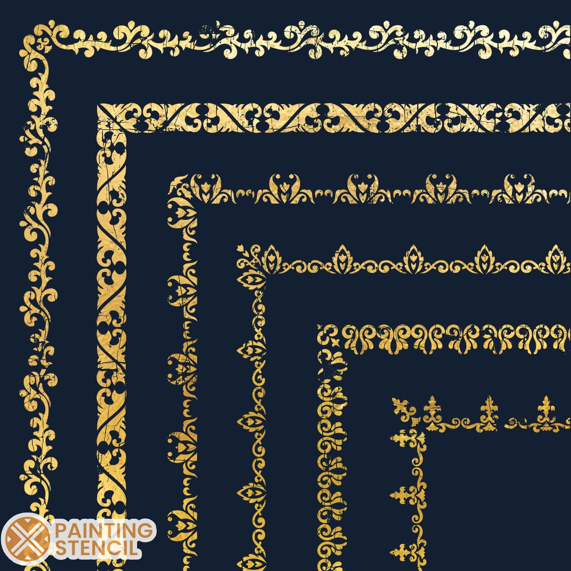 Flower Border Stencils Border Stencils for Wood Floral - Etsy Australia