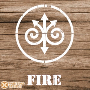 Air, Water, Earth, Fire, Spirit Stencil, Five Elements Stencil, Element ...