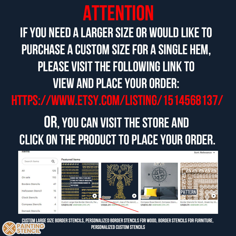 Set of 6 Corner Frame Stencils, Set of 6 Stencil Templates, Victorian ...