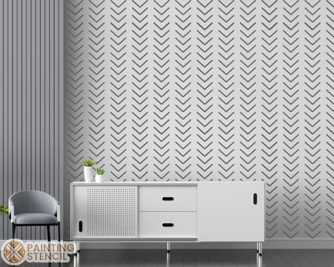 Wall Herringbone Simple Allover Stenci ,herringbone Pattern, Extra ...
