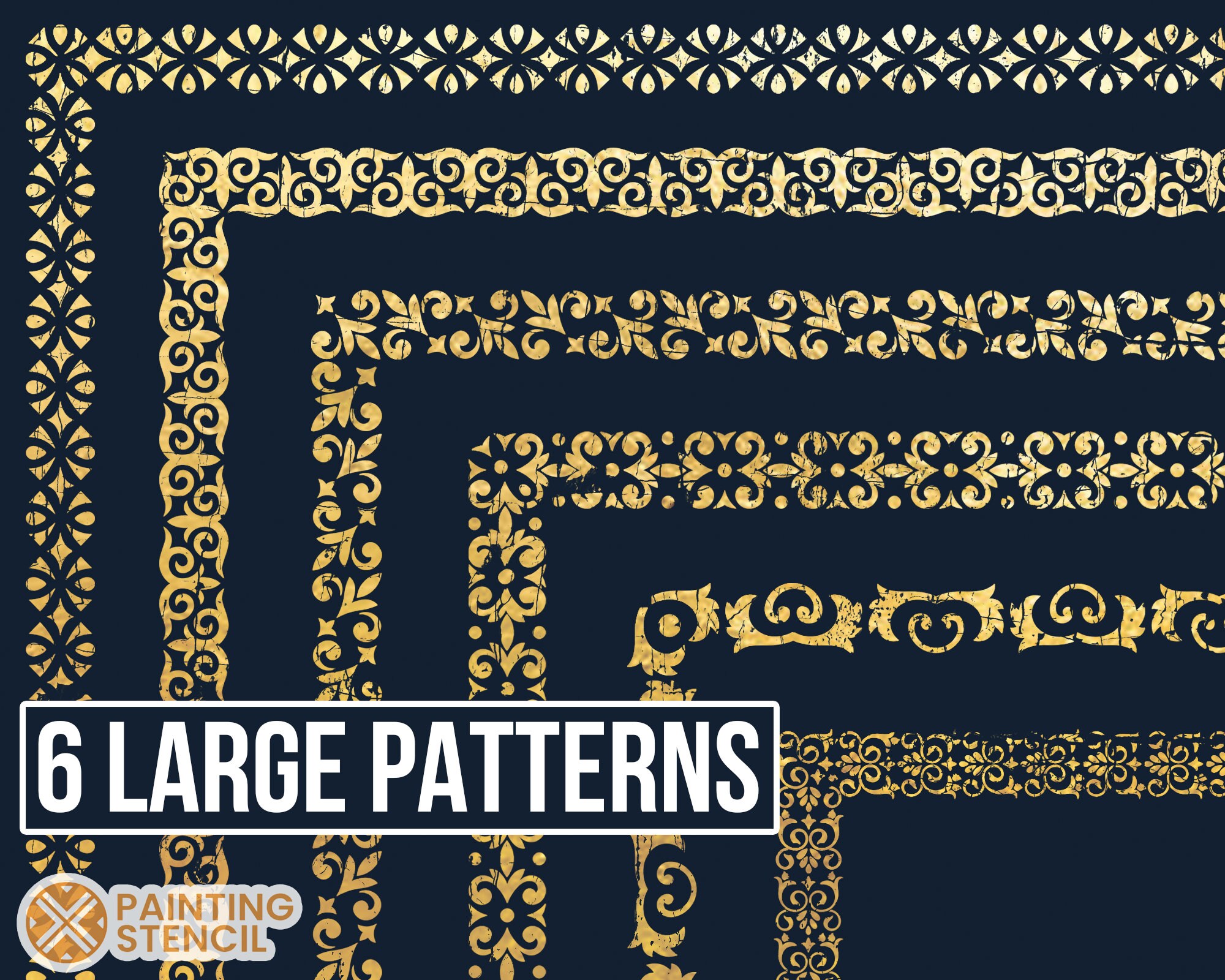 Victorian Border , Victorian Border Stencil Set, Large Border Stencil ...