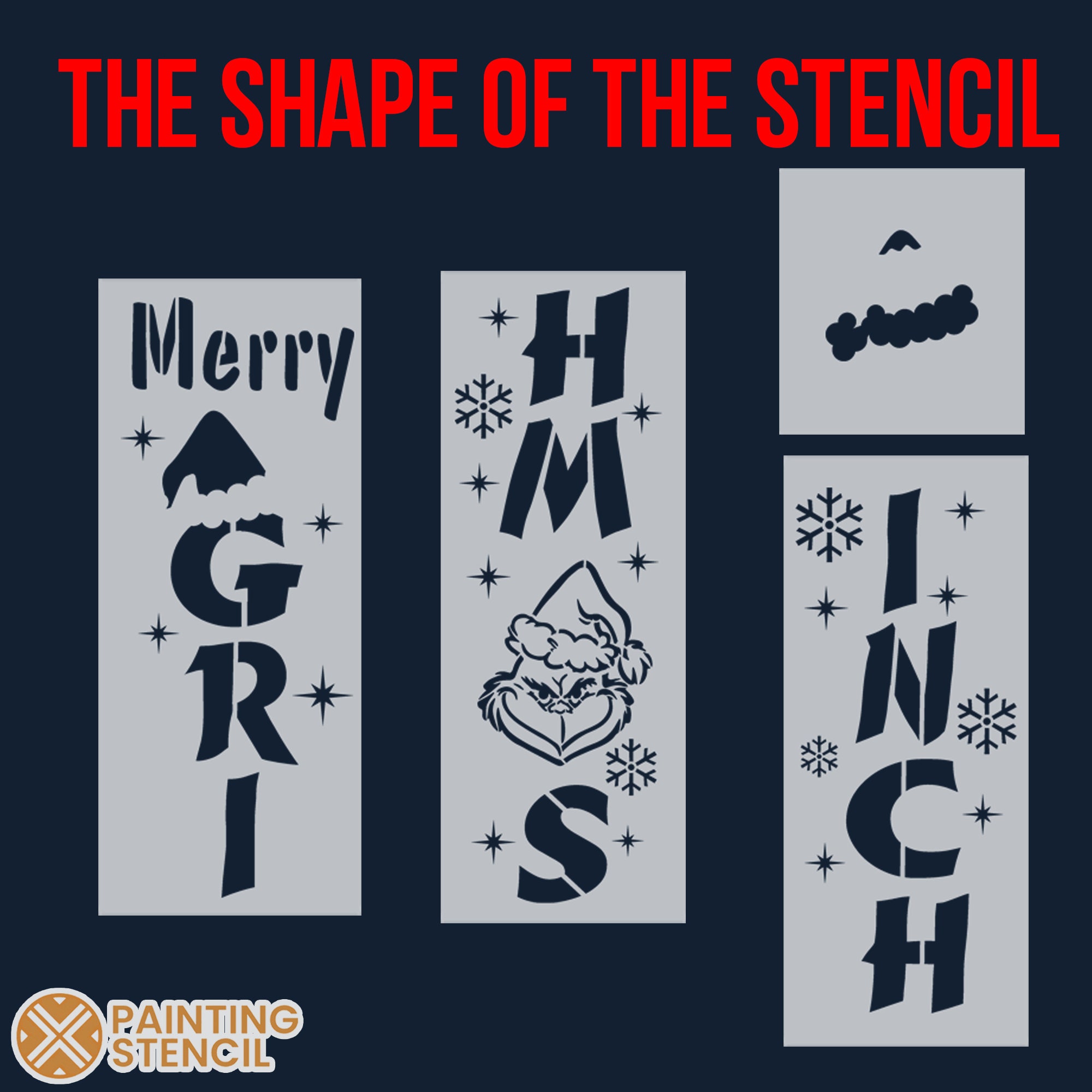 Merry Grinchmas Stencil Grinch Christmas Stencil Grinch - Etsy