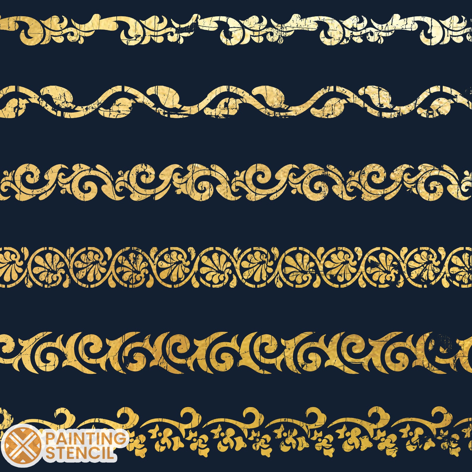 Large Flower Border Stencils, Large Border Stencils for Wood , Greek ...