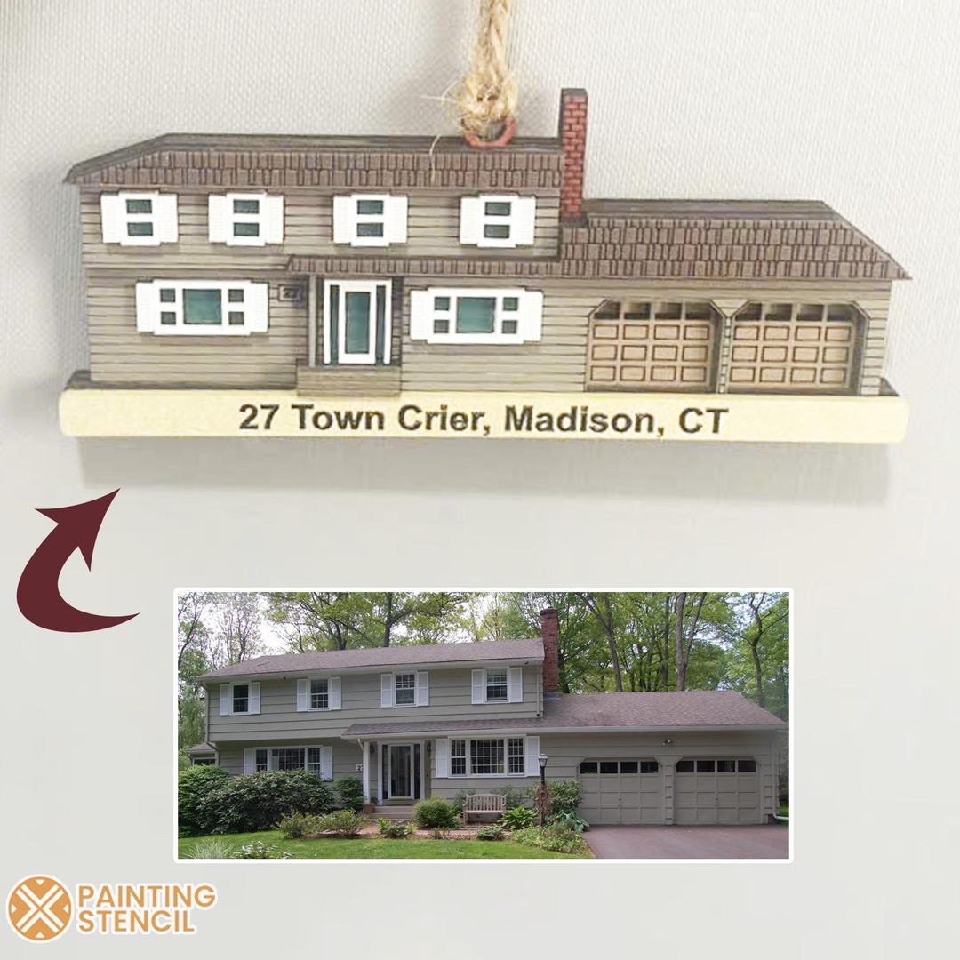 Custom Wooden House Portrait Ornament, Wonderful Gift for Housewarming ...