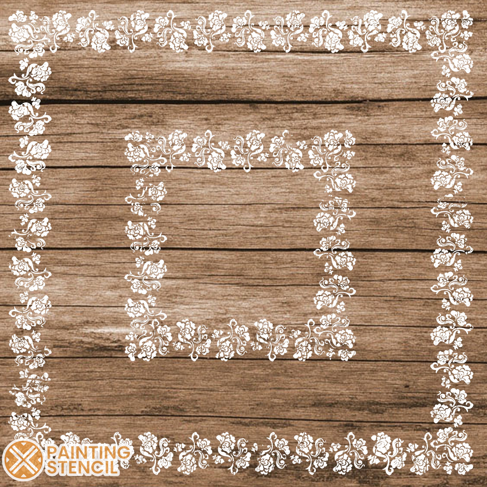 Large Floral Corner Stencil Large Floral Border Stencil - Etsy