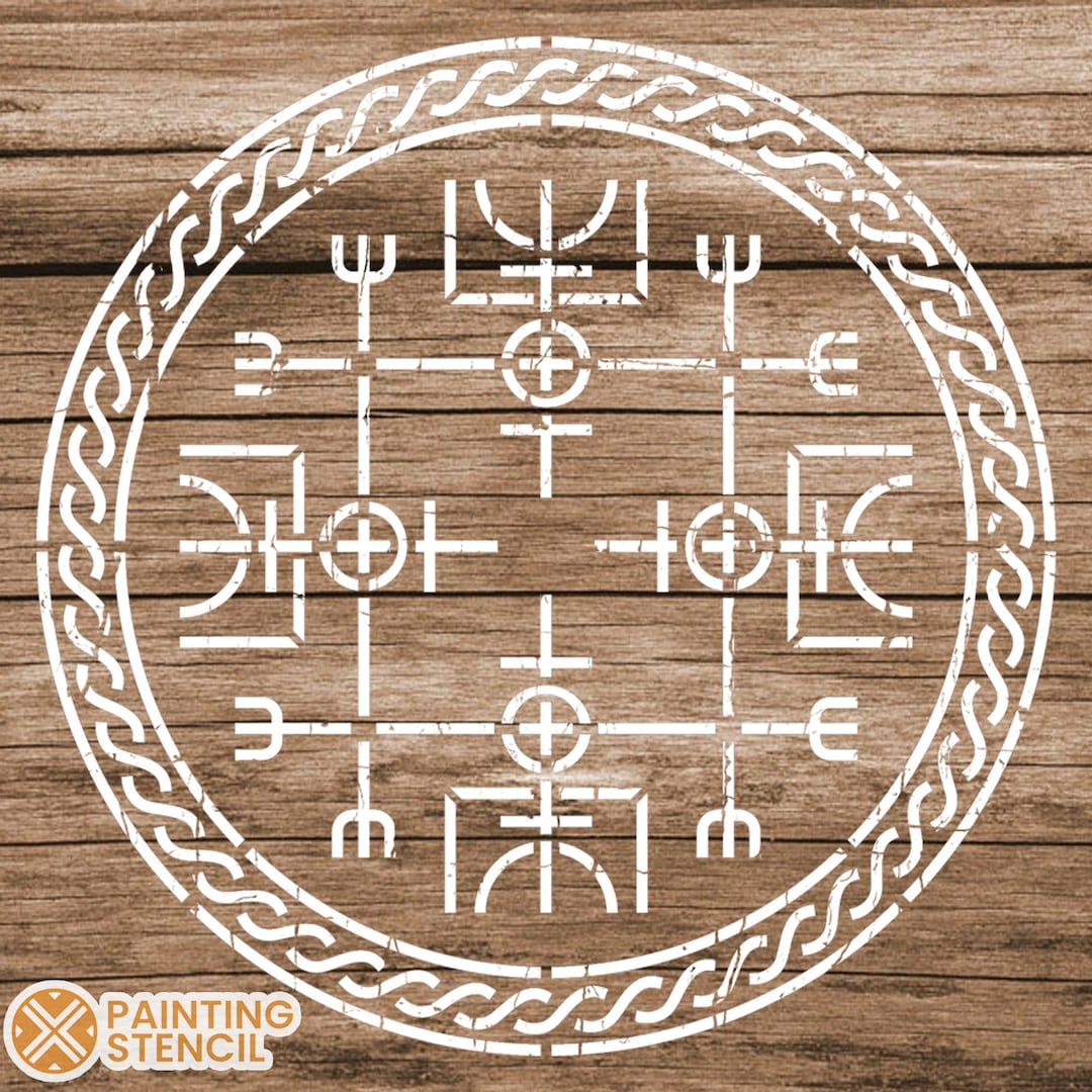 Scandinavian Stencil, Vegvisir Stencil, Nordic Stencil, Yggdrasil ...