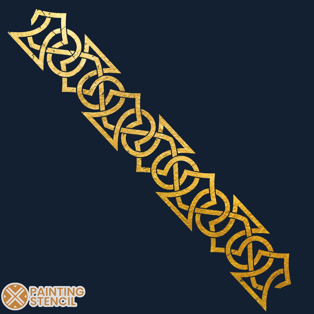 Celtic Knot Stencil, Wall Stencil, Reusable Stencil, Celtic Stencil, Celtic Border Stencil ...