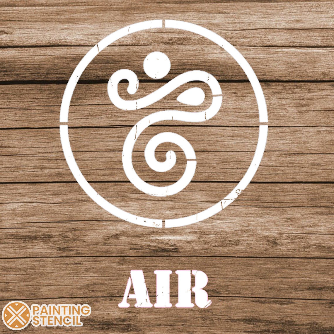 Air, Water, Earth, Fire, Spirit Stencil, Five Elements Stencil, Element ...