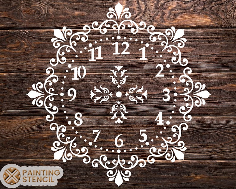Clock Stencil Table Clock Stencil Stencil Plantilla Reloj, Wall Stencil ...