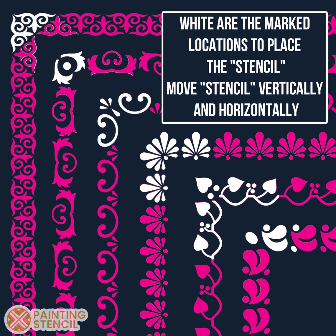 Victorian Border Victorian Border Stencil Set Deco - Etsy