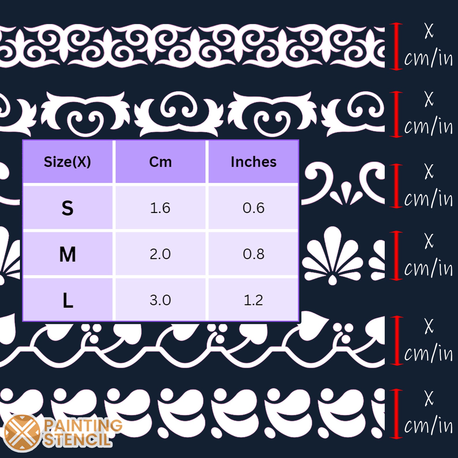 Victorian Border , Victorian Border Stencil Set, Deco Furniture Stencil ...