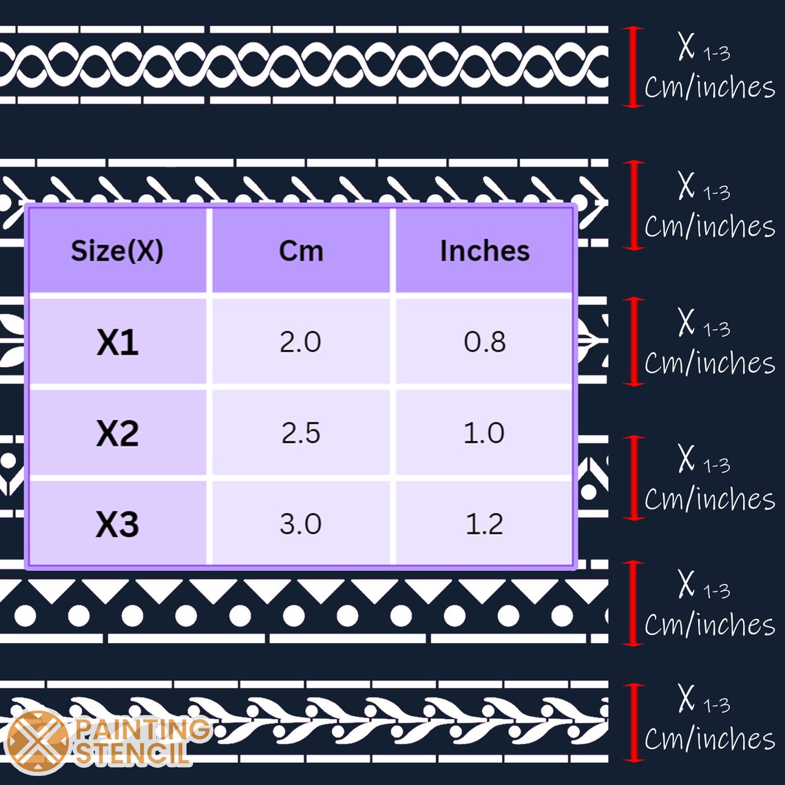 Border Stencil Set With Corners, Corner and Border Stencils, Victorian ...