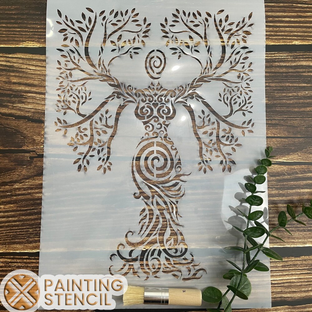 Woman Tree Stencil Tree of Life Stencil Yggdrasill Stencil - Etsy UK