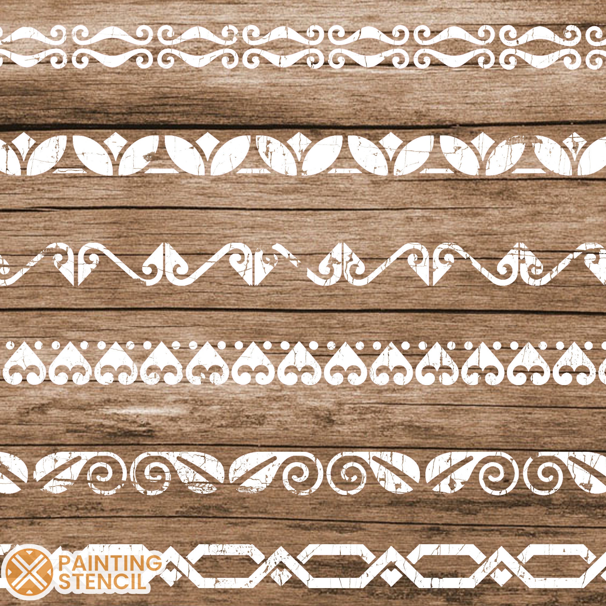 Border Stencil Set With Corners, Victorian Border Stencil, Border ...