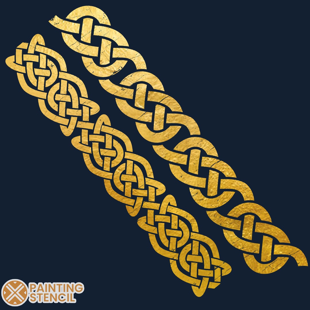 Celtic Knot Border Stencil for Walls & Furniture, Celtic Stencil ...