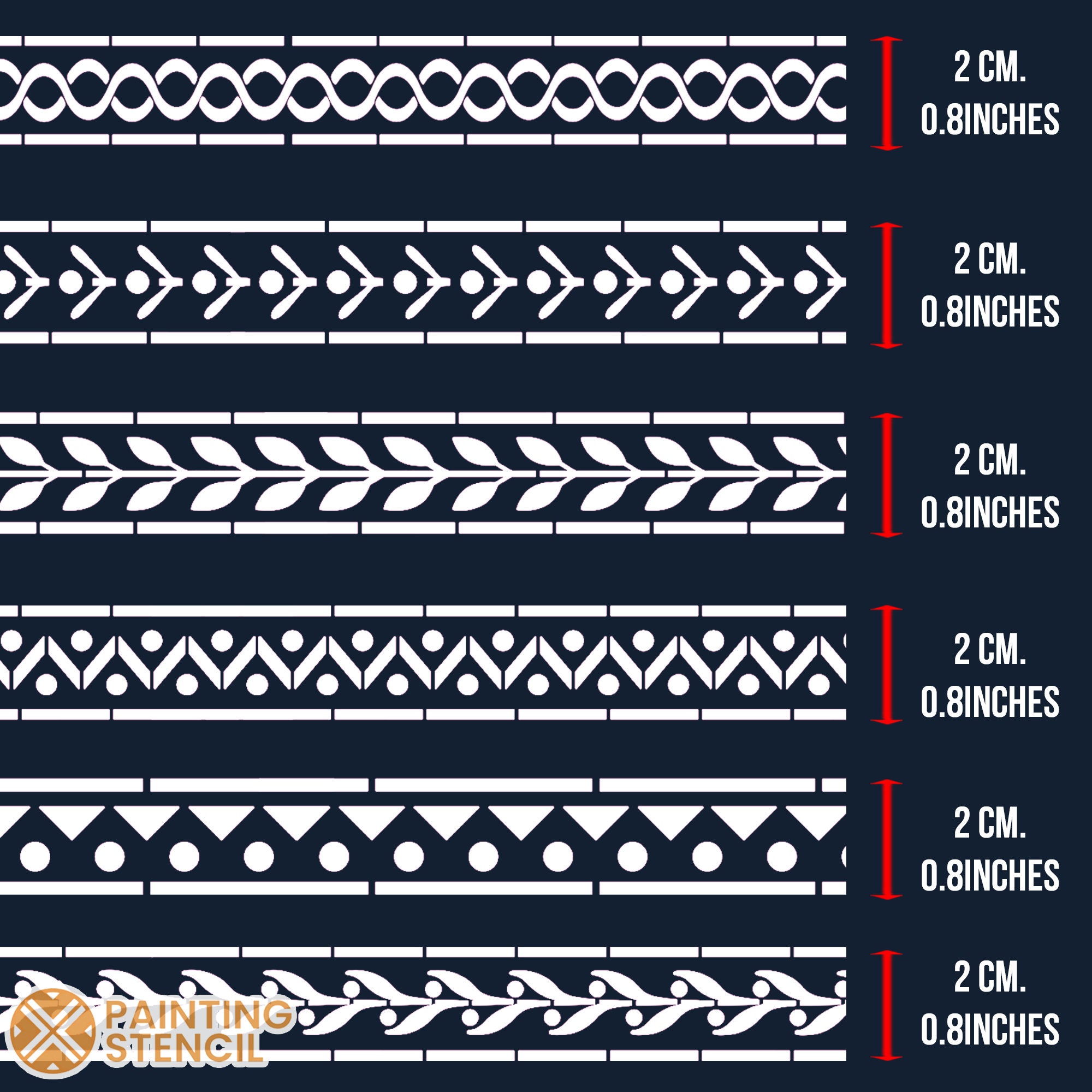 Border Stencil Set With Corners Corner and Border Stencils - Etsy