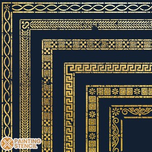 A4 Border Stencil Set, Border Stencils for Wood , Greek Border Stencil ...