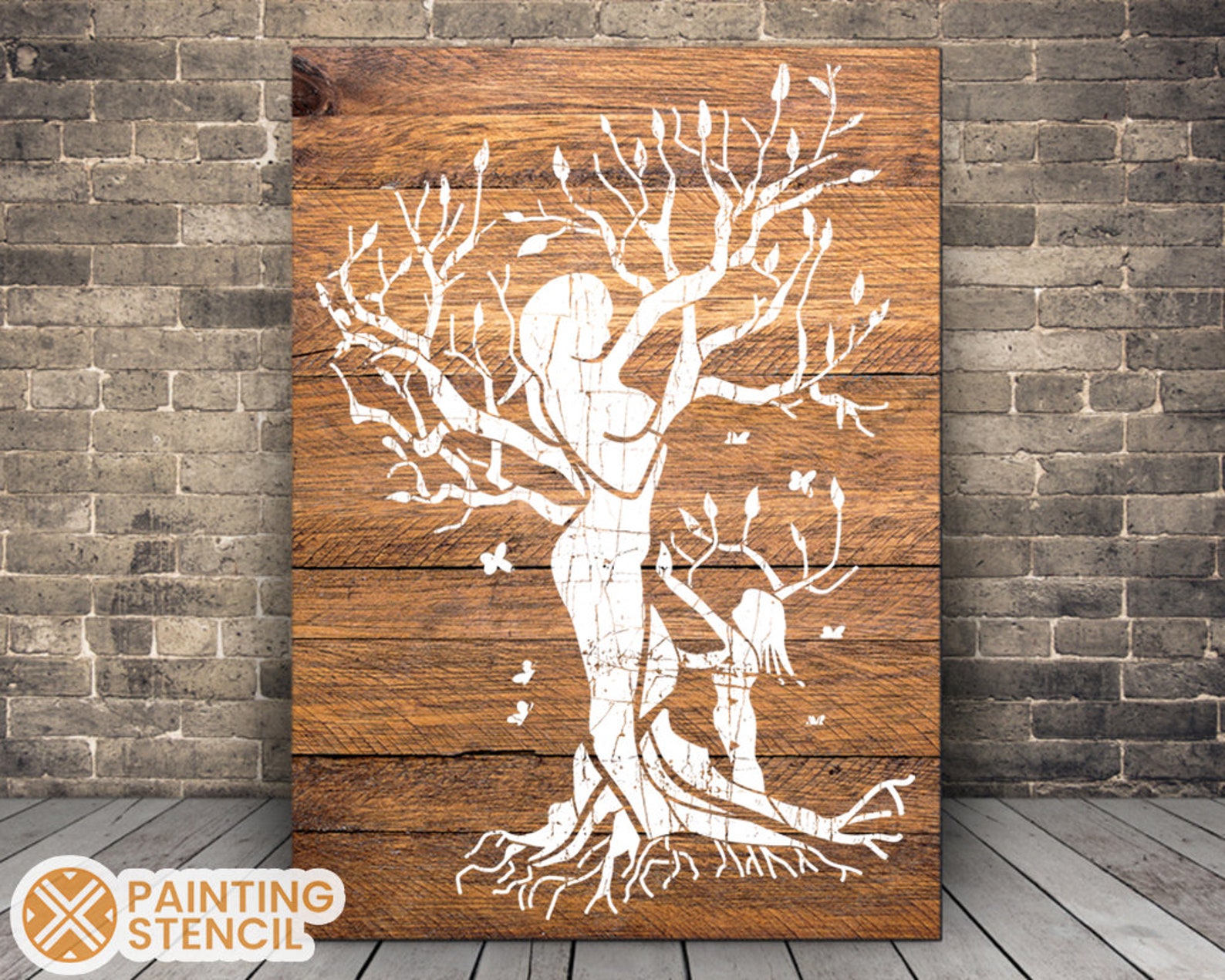 Tree of Life Stencil, Woman Silhouette, Furniture Decor - Etsy