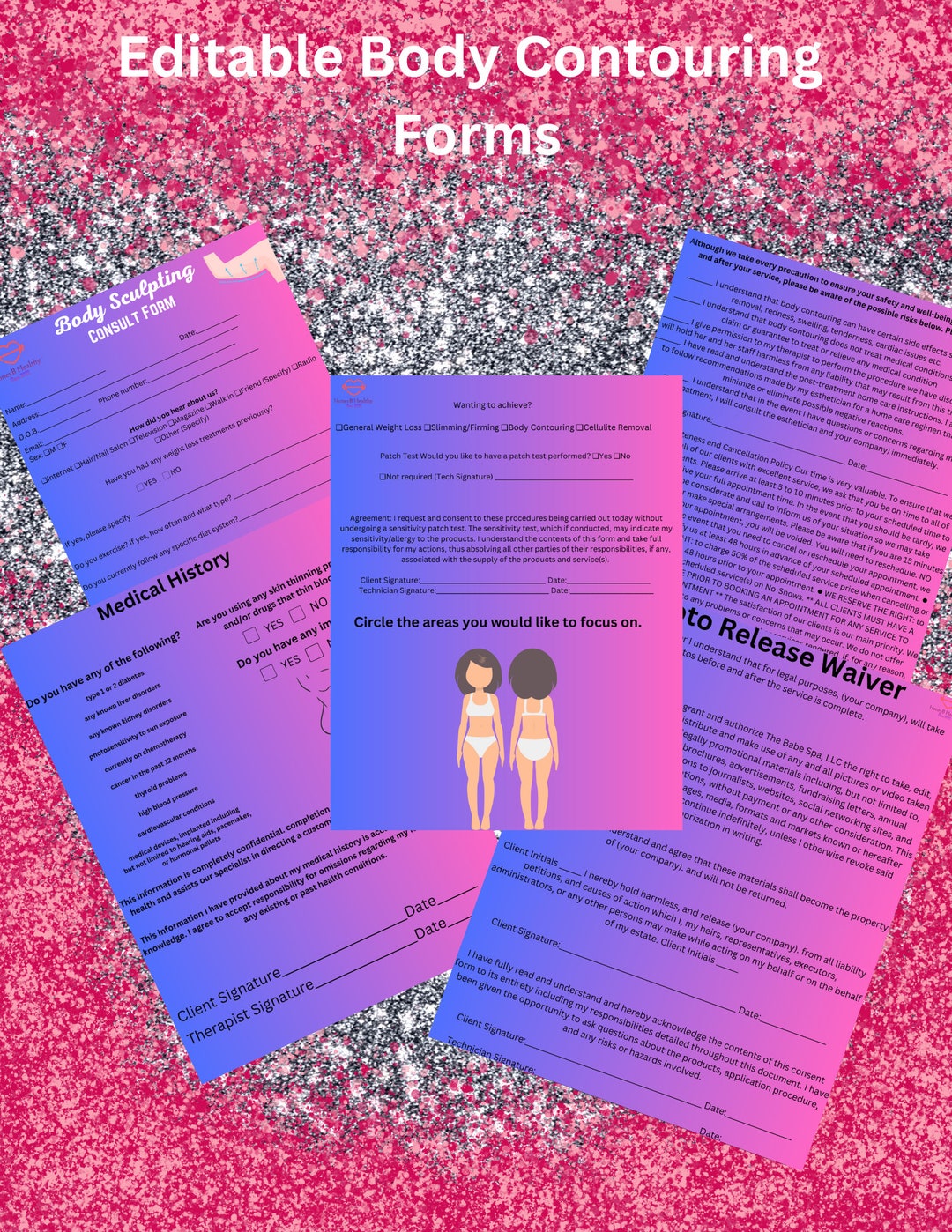 Editable Body Contouring Forms - Etsy