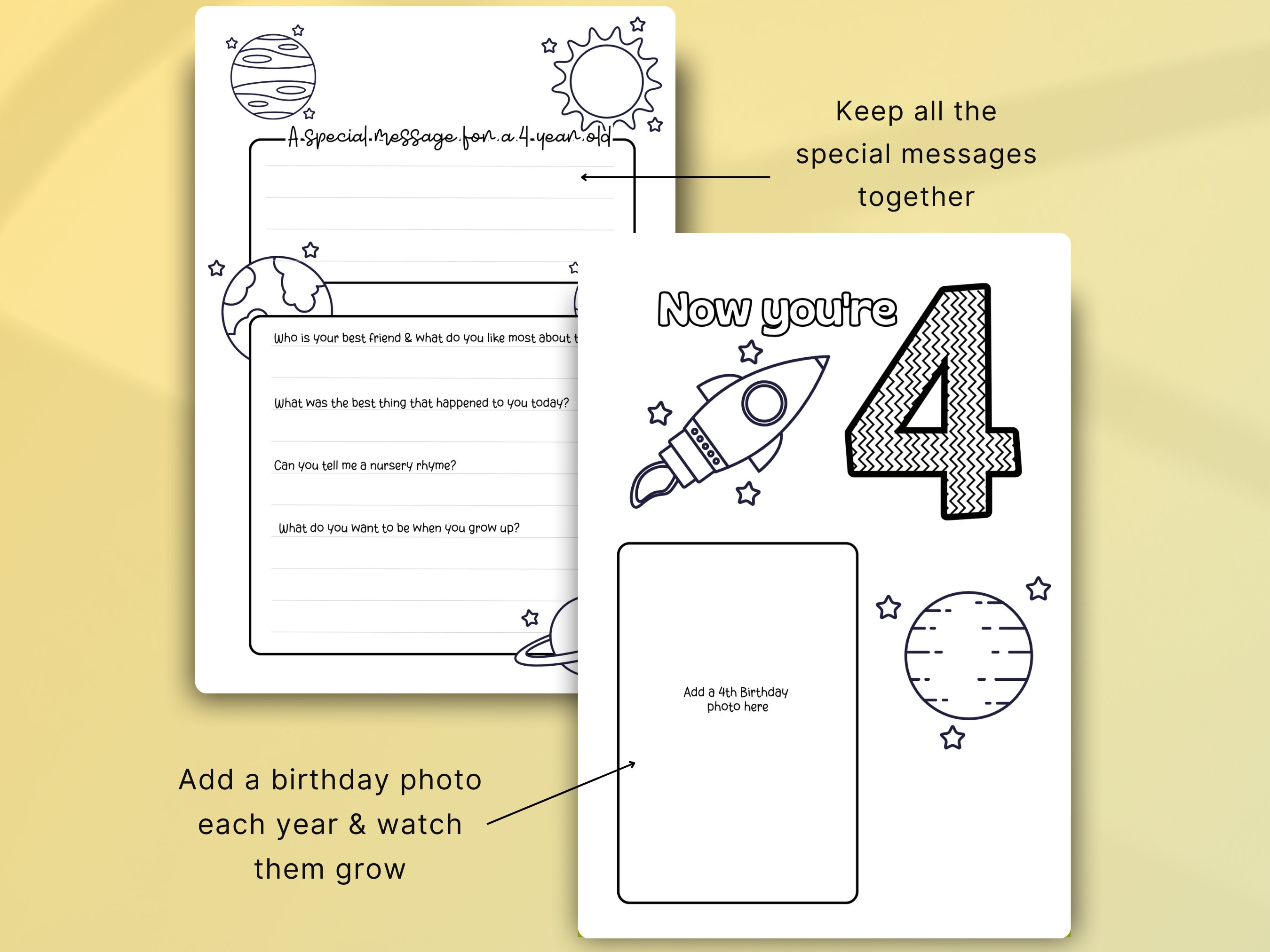 Printable Birthday Memory Book 25-page A4 Digital PDF Download Keepsake ...