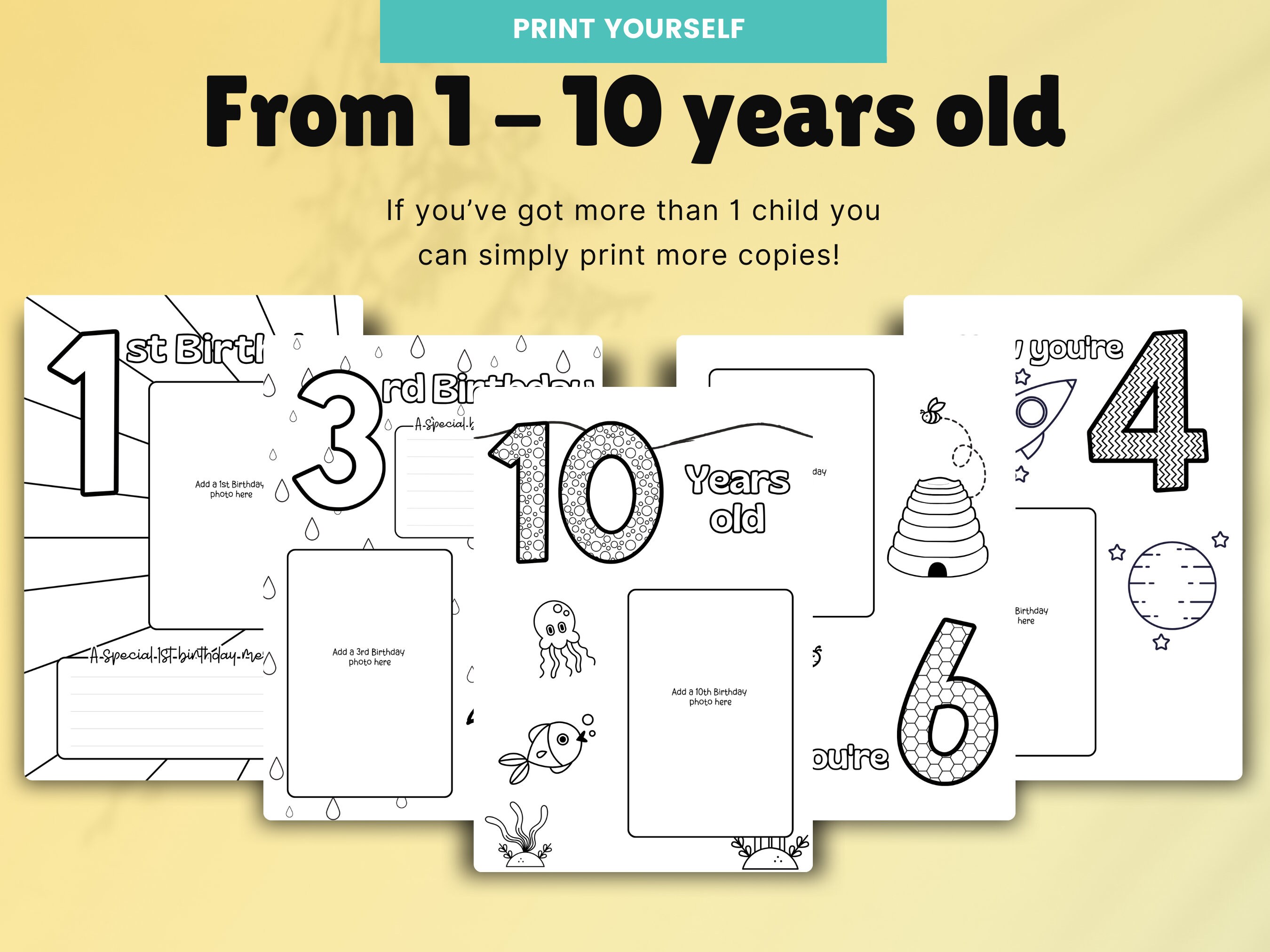 Printable Birthday Memory Book 25-page A4 Digital PDF Download Keepsake ...