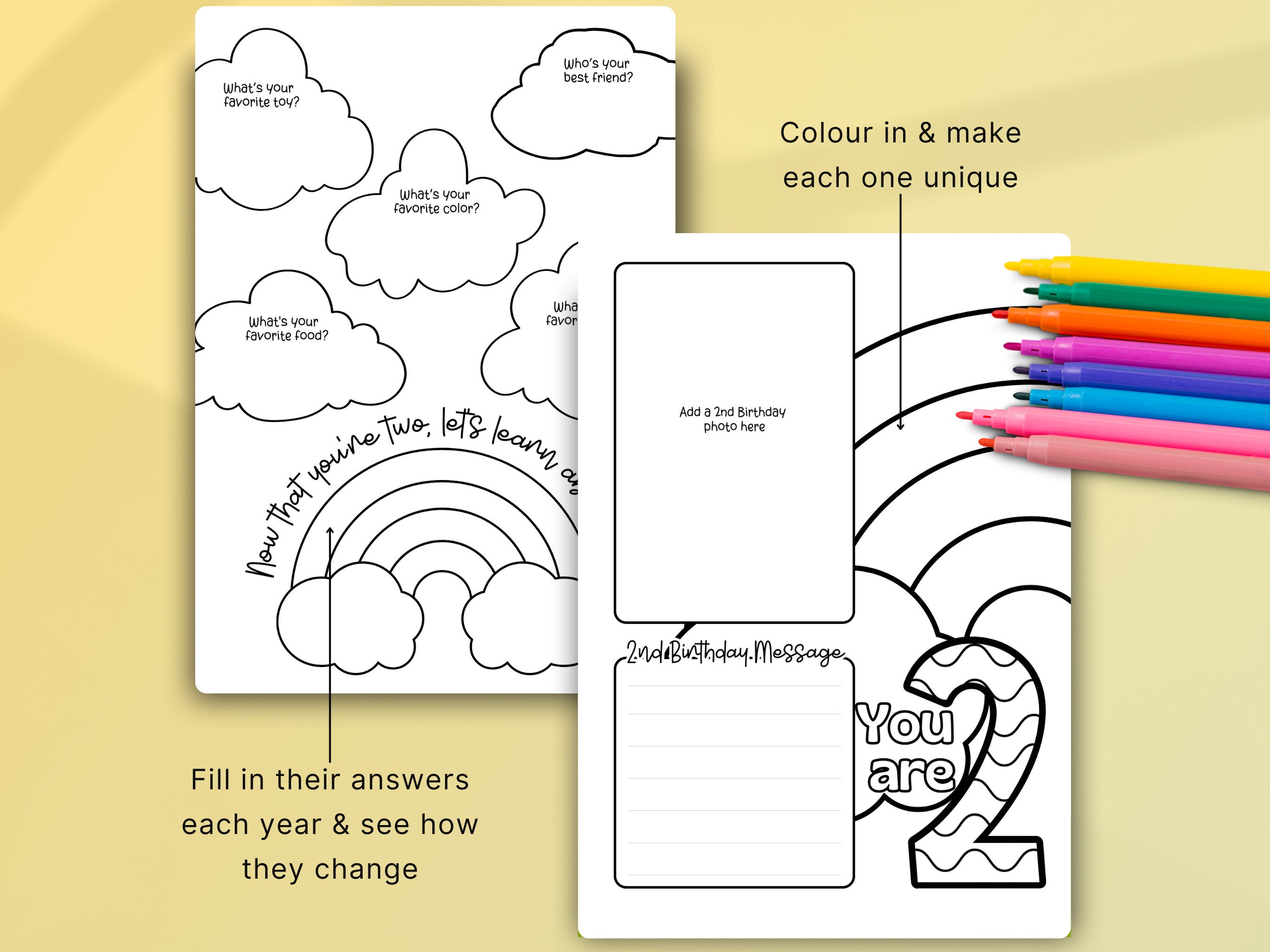 Printable Birthday Memory Book - 25-page A4 Digital PDF Download ...