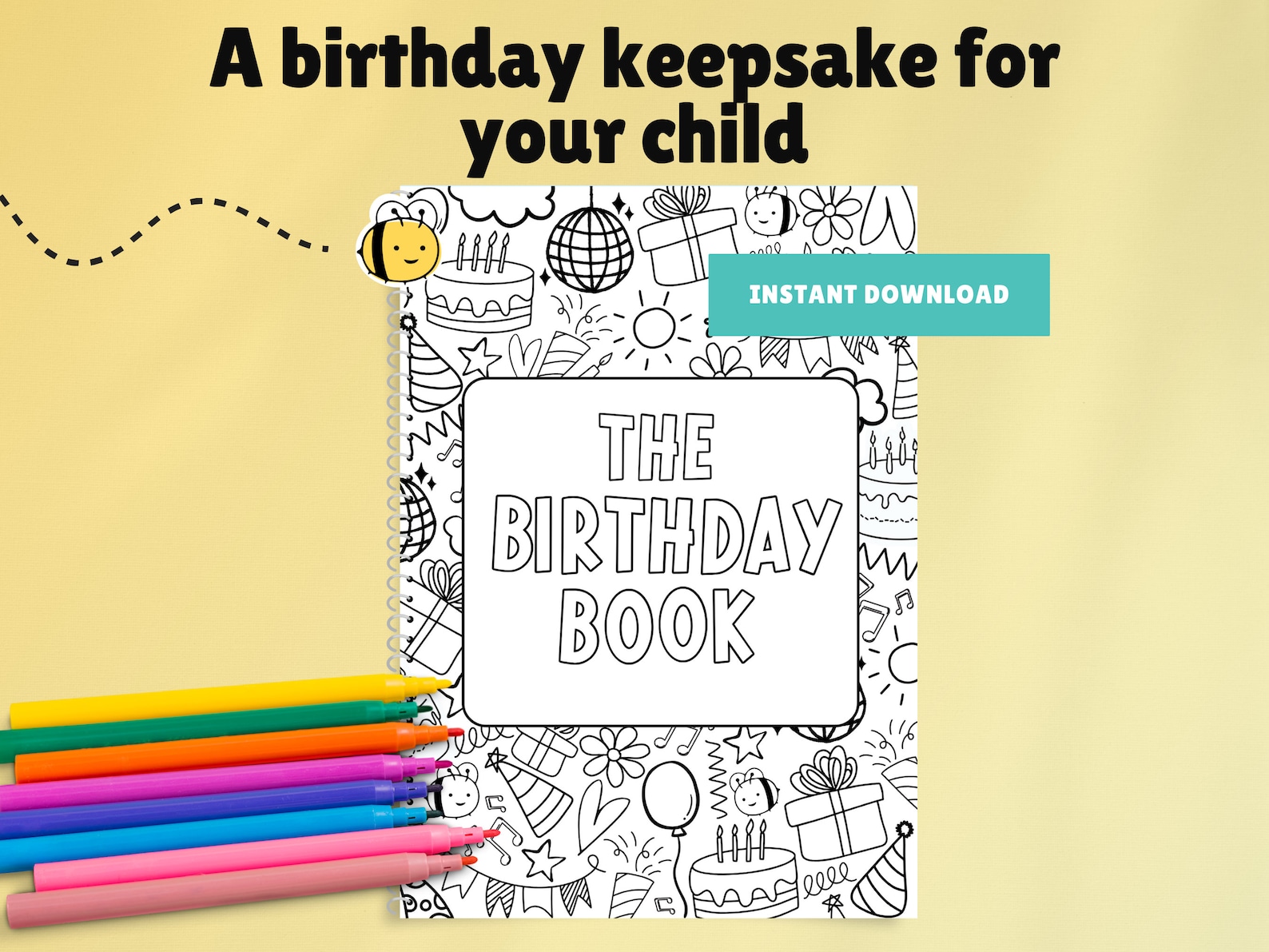 Printable Birthday Memory Book - 25-page A4 Digital PDF Download ...