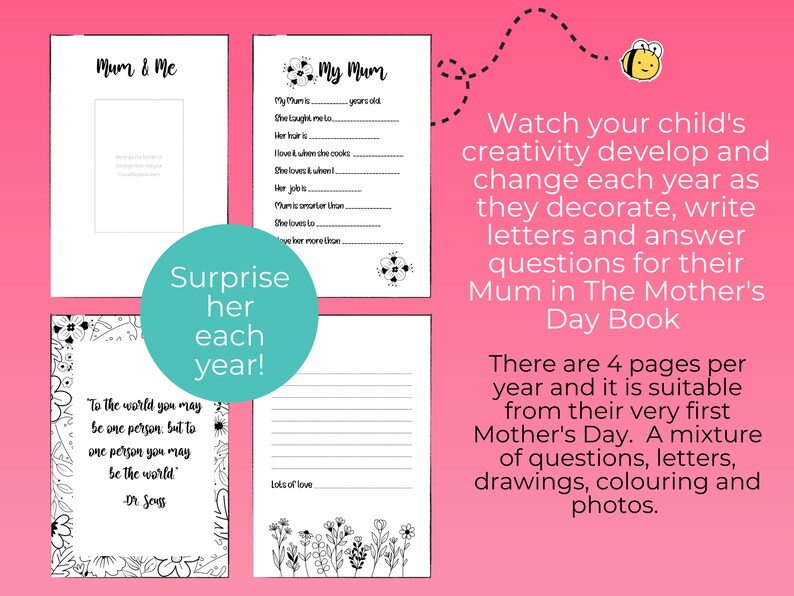 Printable Mothers and Father's Day Memory Books - A4 Digital PDF ...