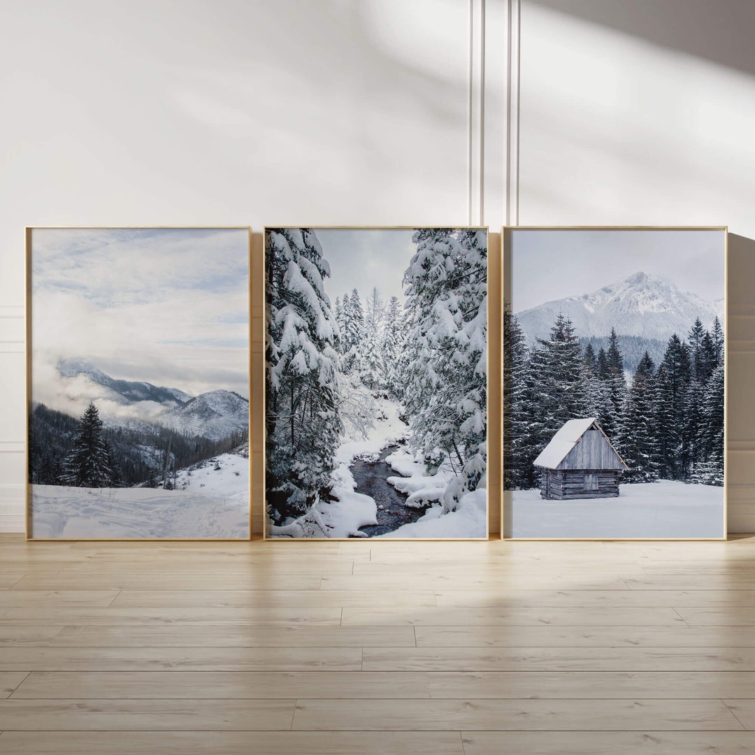 Set of 3 Wall Posters Landscapes Winter Mountains, Posters Photographic ...