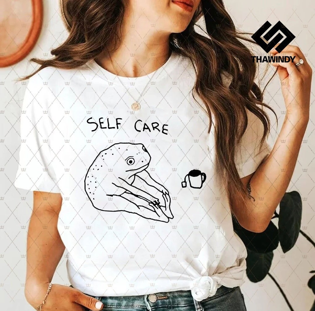 Frog Self Care T-shirt Funny Frog Self Care Retro Shirt - Etsy