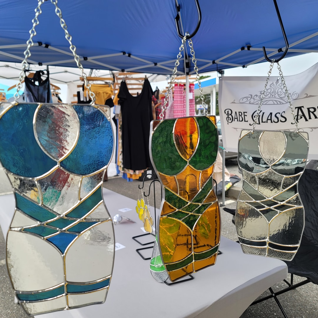 Stained Glass Female Body With Lingerie - Etsy