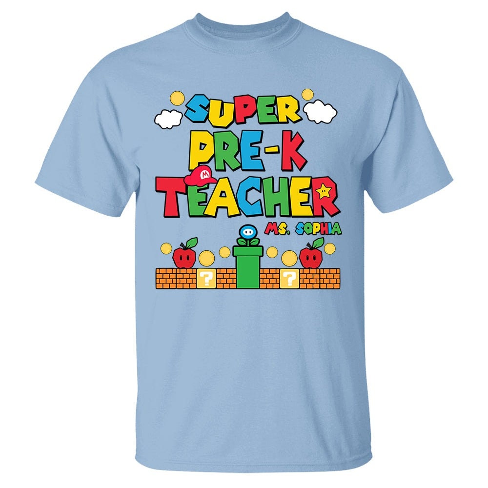 Personalized Super Mario Teacher T-shirt Teacher Shirt Back - Etsy