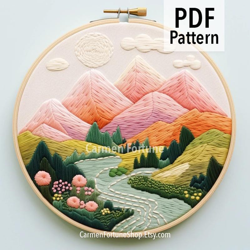 Embroidery Landscape - Etsy