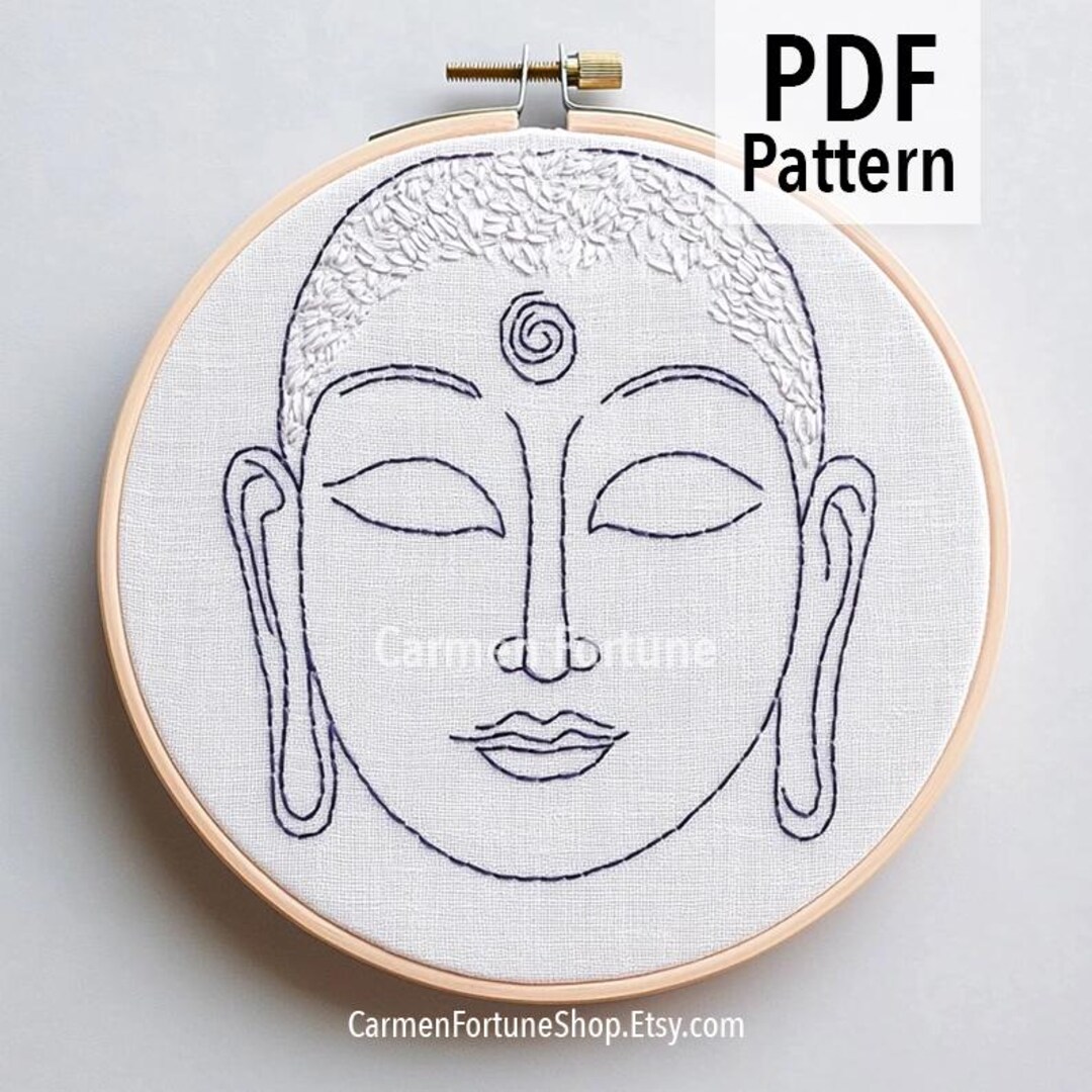 Buddha Hand Embroidery Pattern, Meditation Hoop Art, Mindfulness and ...