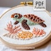 Sea Turtle Hand Embroidery Pattern PDF, Summer Ocean Animal Hoop Art ...
