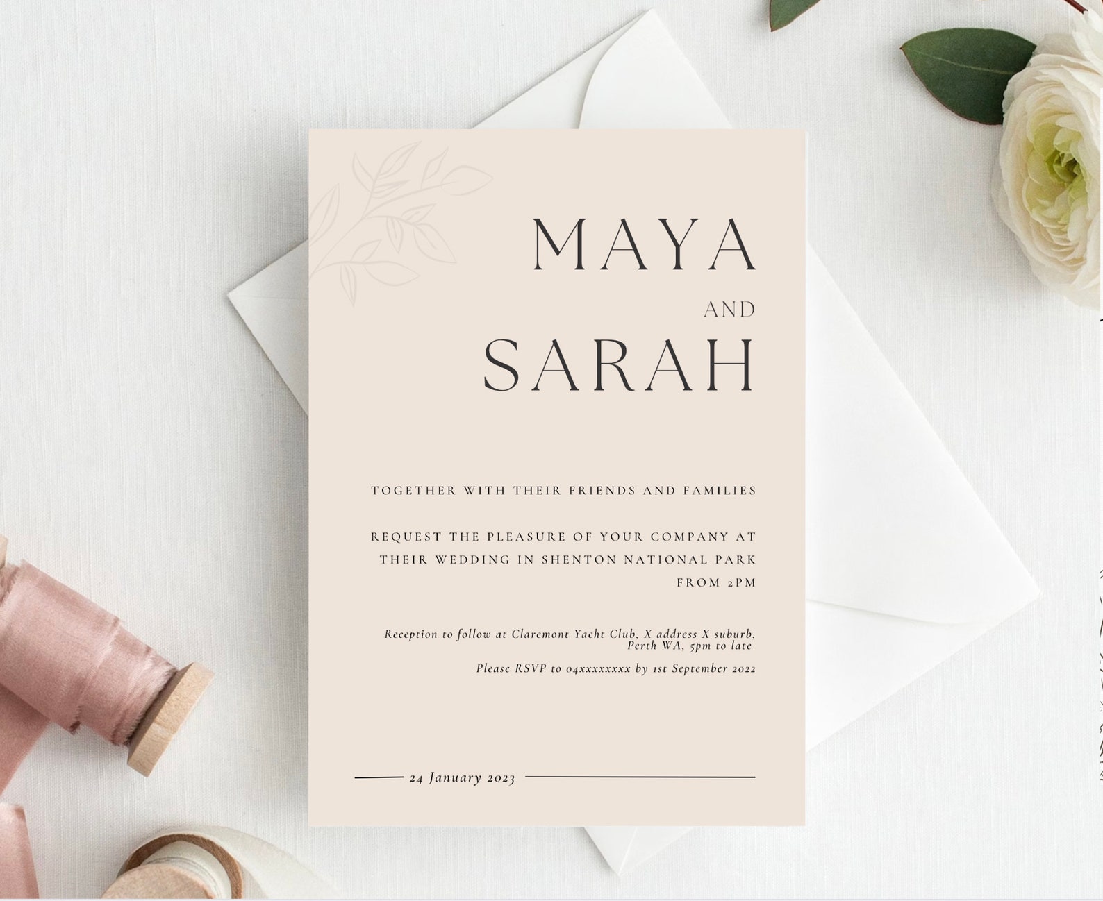 Minimalist Modern Wedding Invitation - Etsy