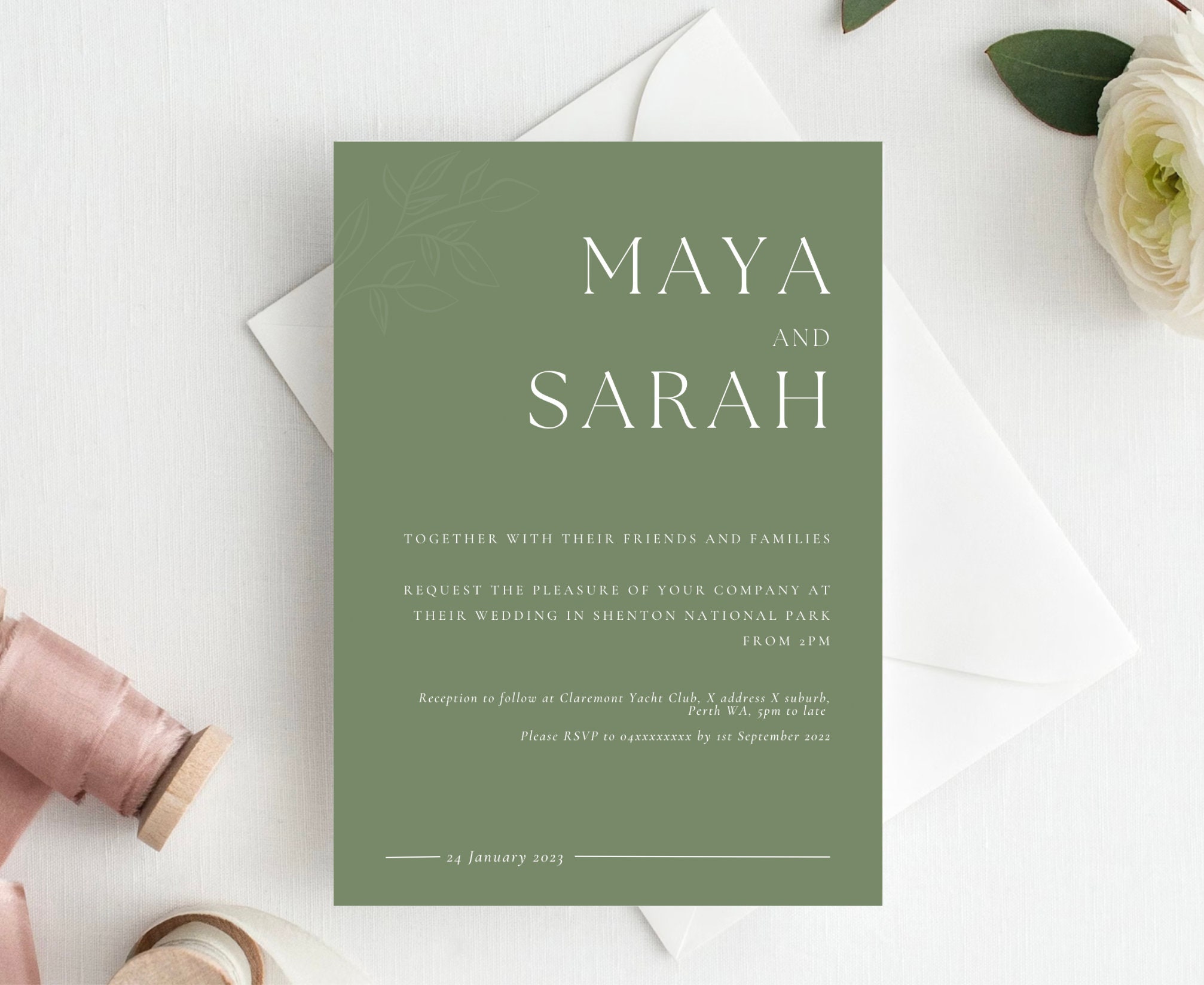 Minimalist Modern Wedding Invitation - Etsy