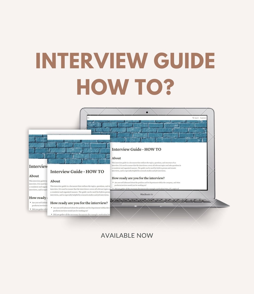 Interview Guide - HOW TO (PDF) - Etsy