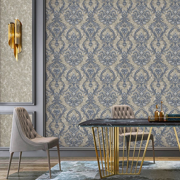 Modern Distressed Embossed Wallpaper, 3D Textured Distressed Shiny ...