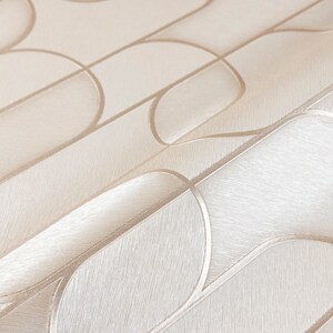 Geometric Ivory Shiny Gold Wallpaper 3D Textured - Etsy