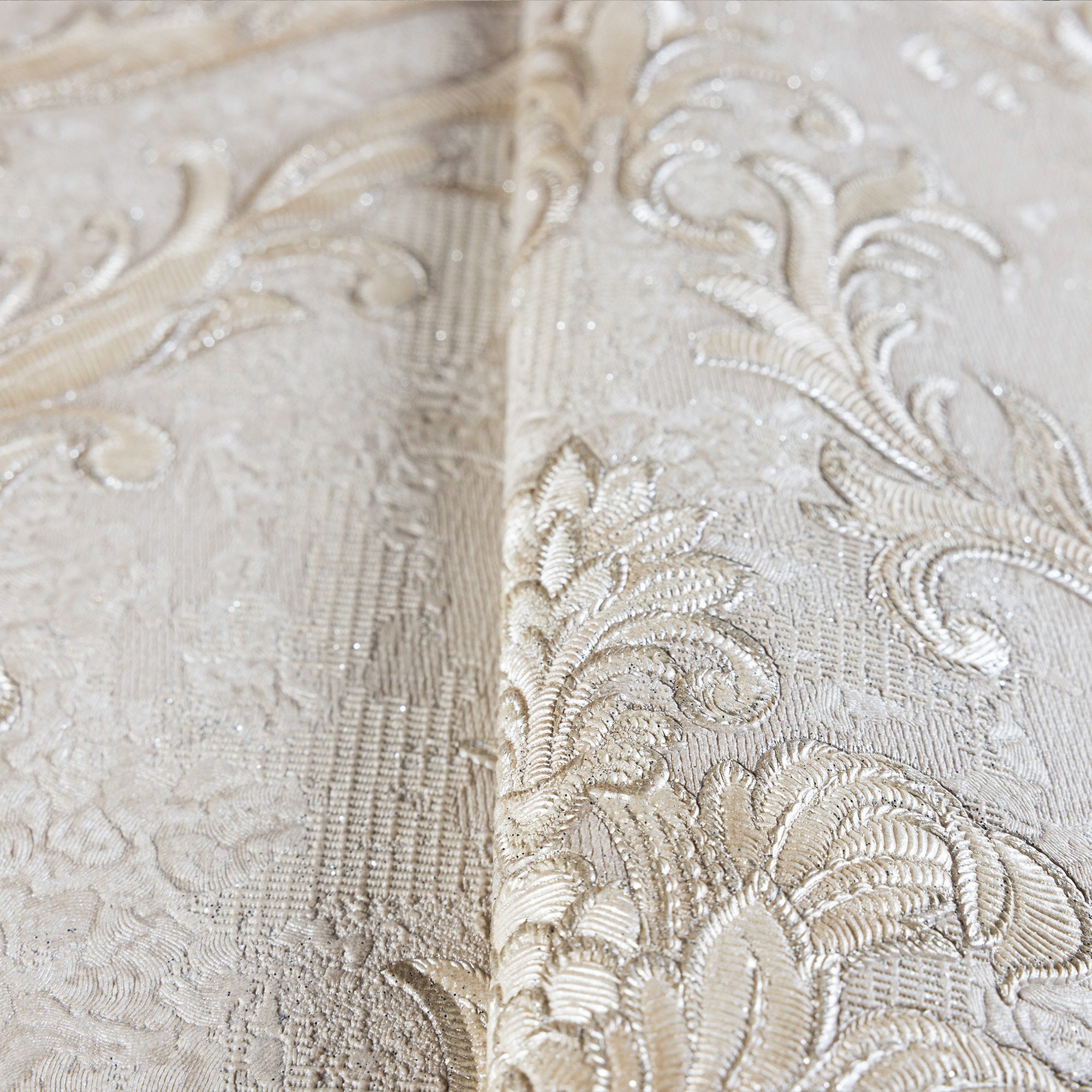 Light Color Deep Embossed Damask Wallpaper, Elegant Textured, Non-woven ...
