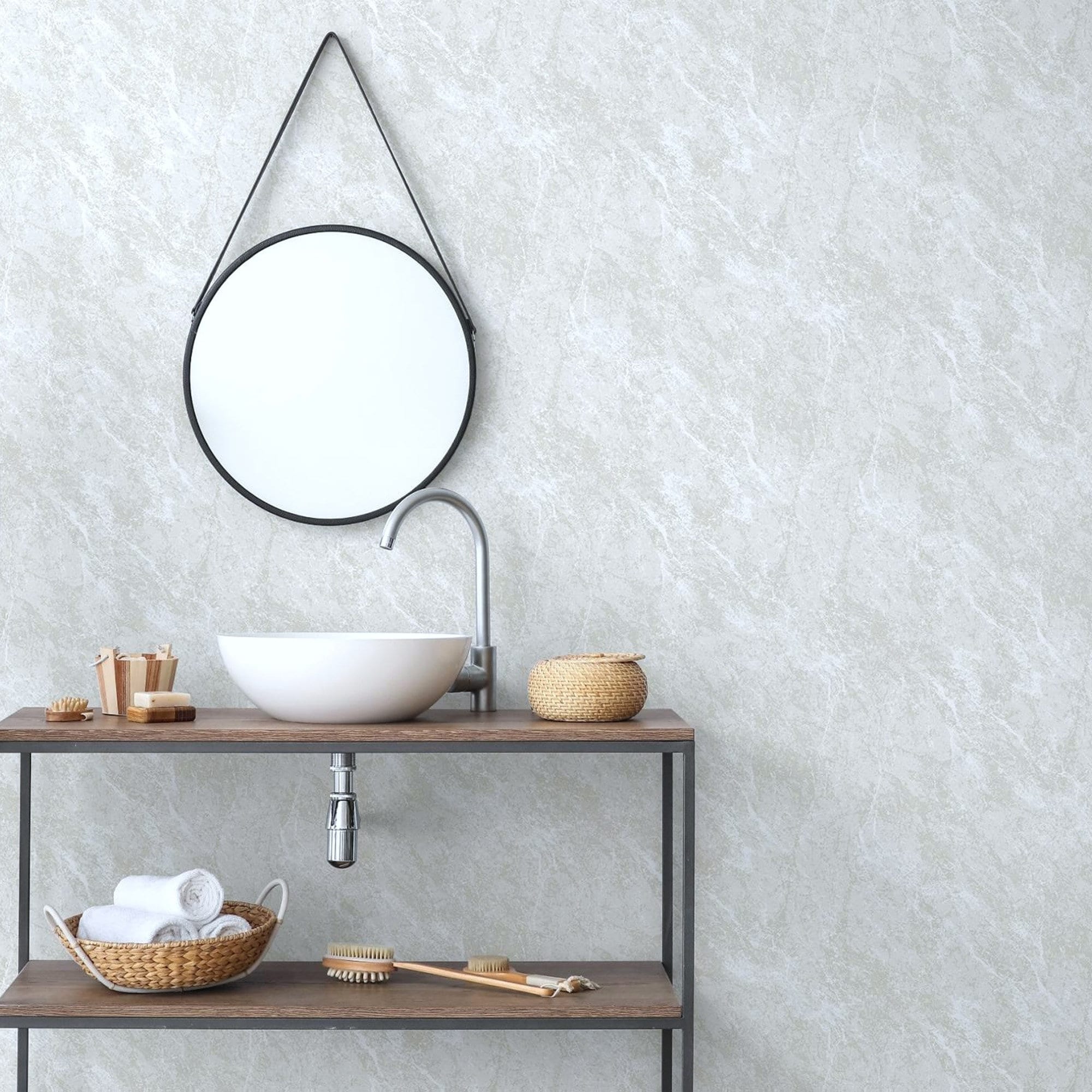 Modern Distressed Embossed Wallpaper, Rich Textured White Ivory ...