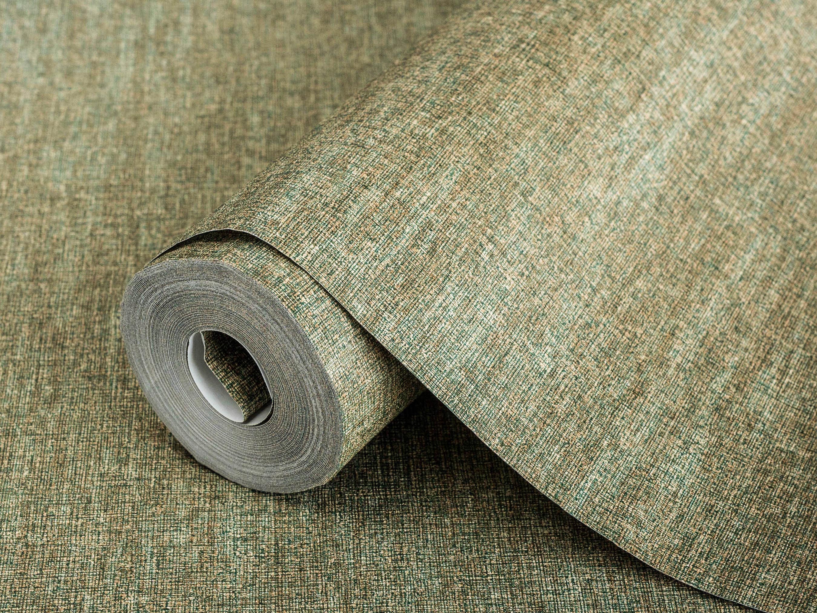 Green Metallic Embossed Wallpaper Leather Faux Style Shiny - Etsy