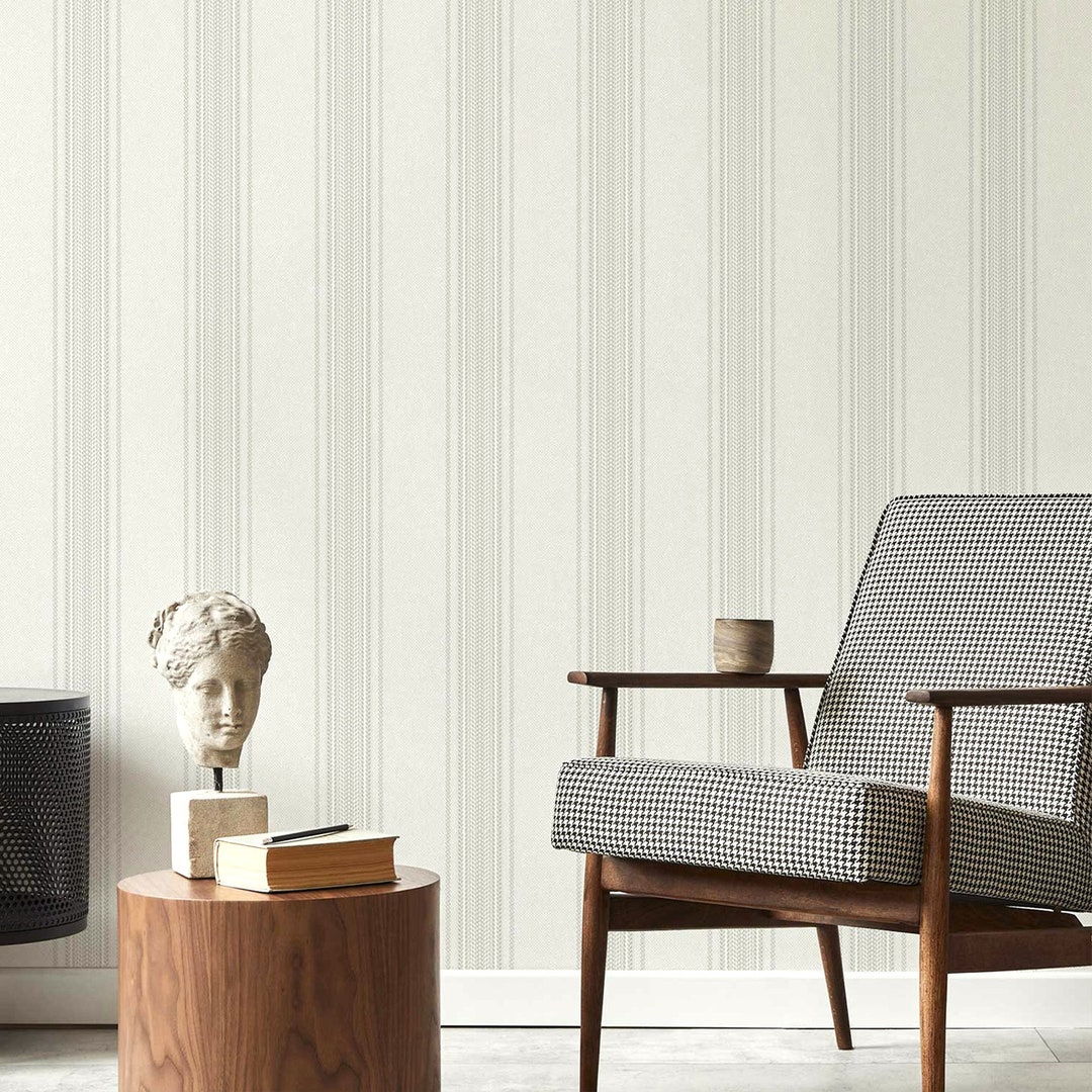 Large Striped Wallpaper, Textured Wallpaper, Extra Wide 114 Sq Ft Roll ...