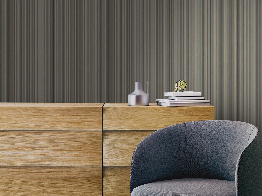 Luxury Striped Textured Wallpaper, Wallcovering, Large 178 Sq Ft, Large ...
