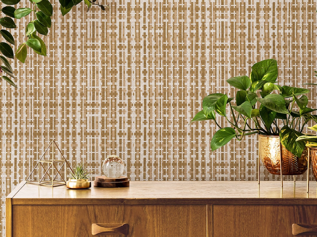 Embossed Straw Pattern Wallpaper 3D Basket Striped Textured - Etsy